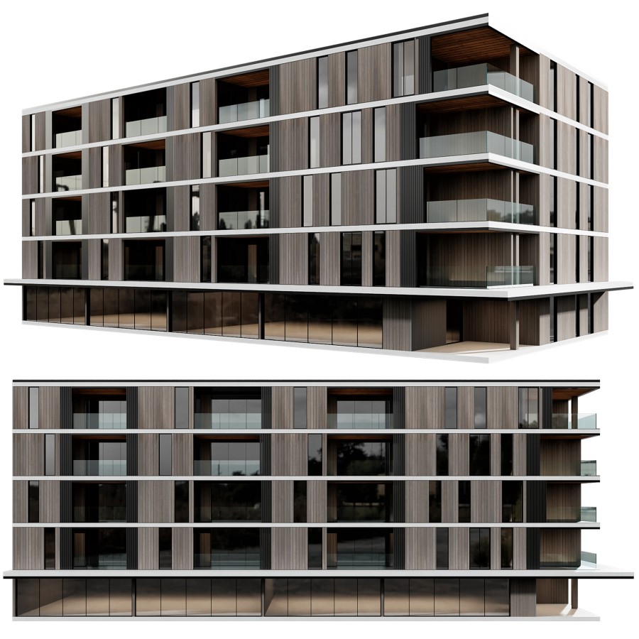 Residential Or Official Building 3D Model for VRay, Corona | CGMood