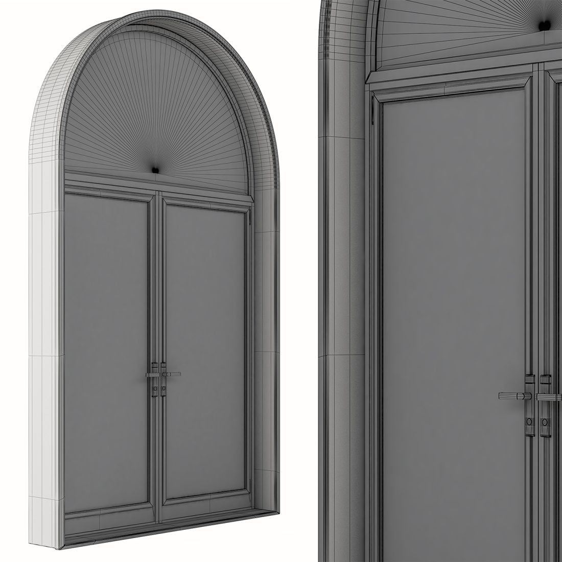 Black Modern Arched - Windows Set 07 3D Model for VRay, Corona | CGMood