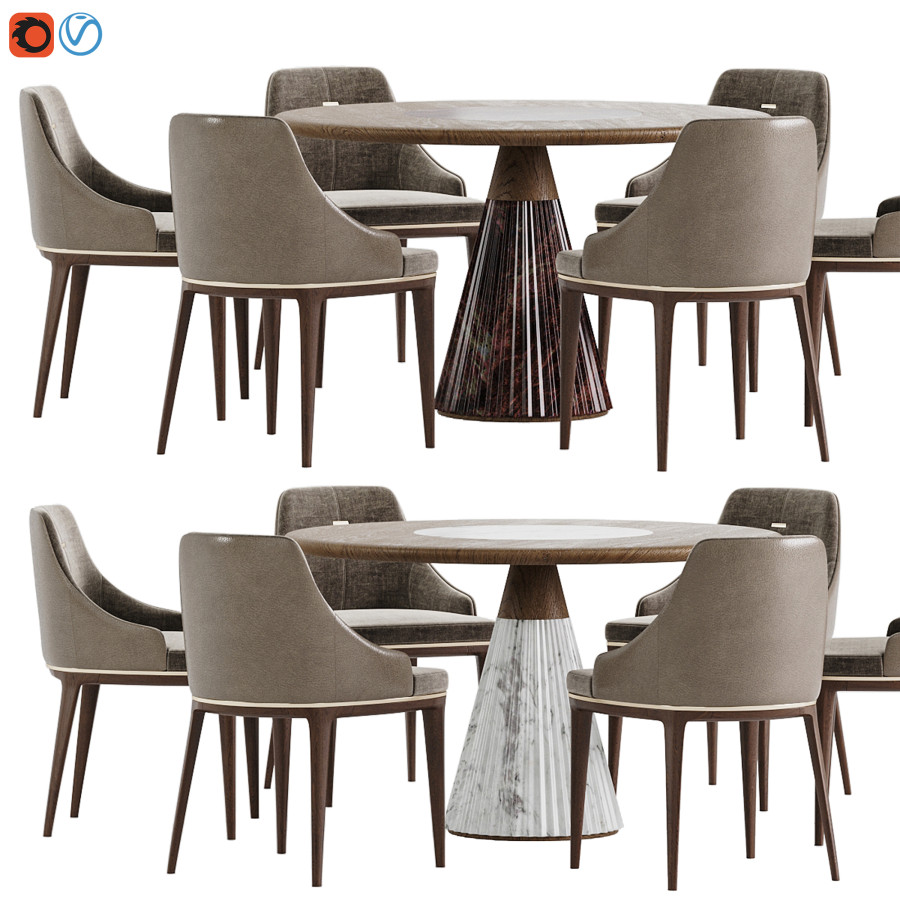 Alaton Dining Chair Marilyn Table 3D Model for VRay, Corona | CGMood