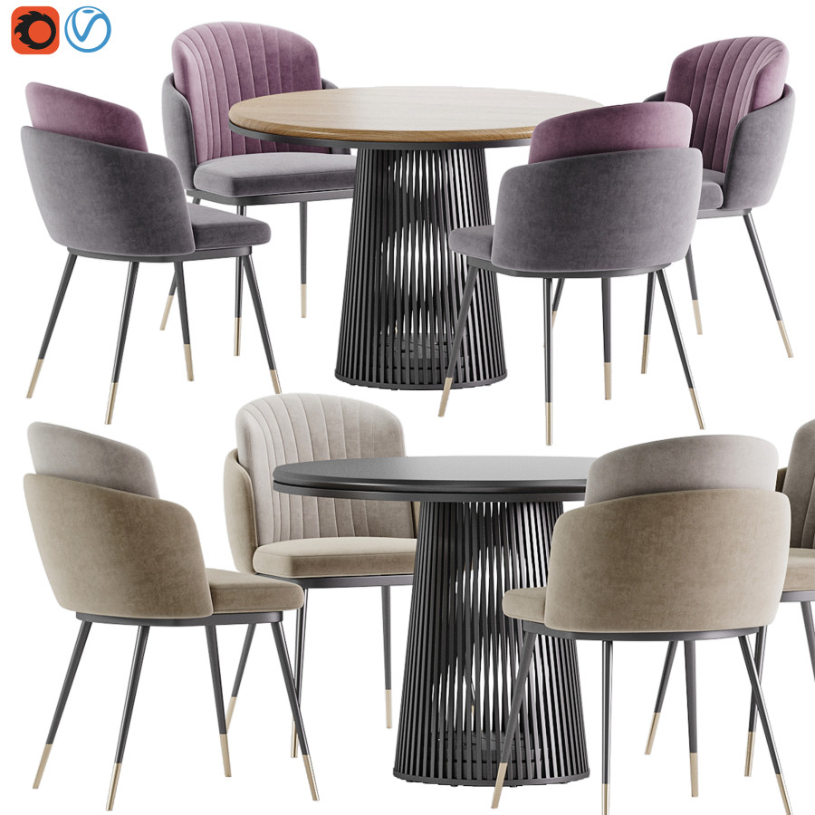 Penelopa Chair Grid Tisch 3D Model for VRay, Corona | CGMood