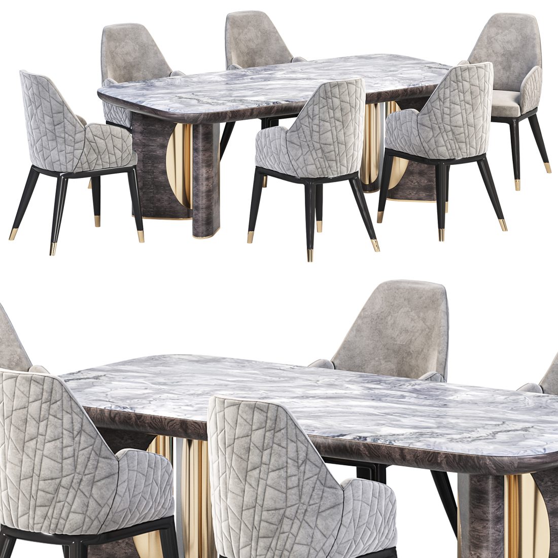 Charisma Rectangular Table By Giorgio Collection - 3D Model for Corona