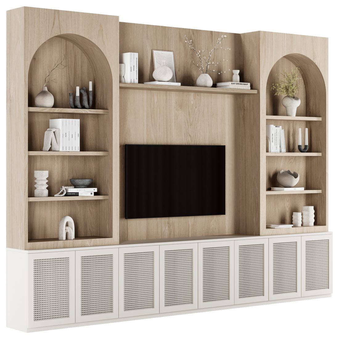 Arch Tv Wall Composition - 3D Model for Corona