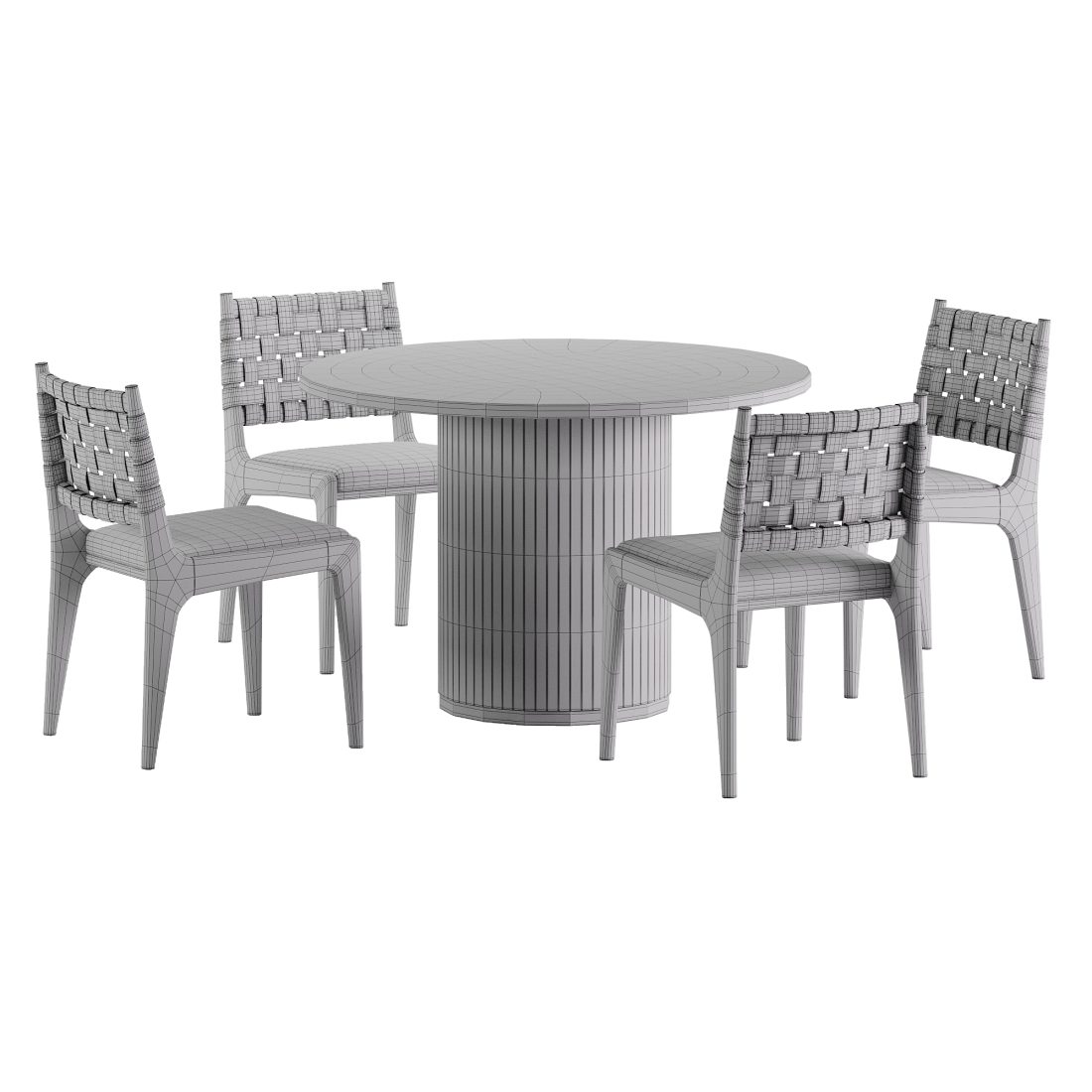 Dunham Chair Chelsea Table - 3D Model for VRay, Corona