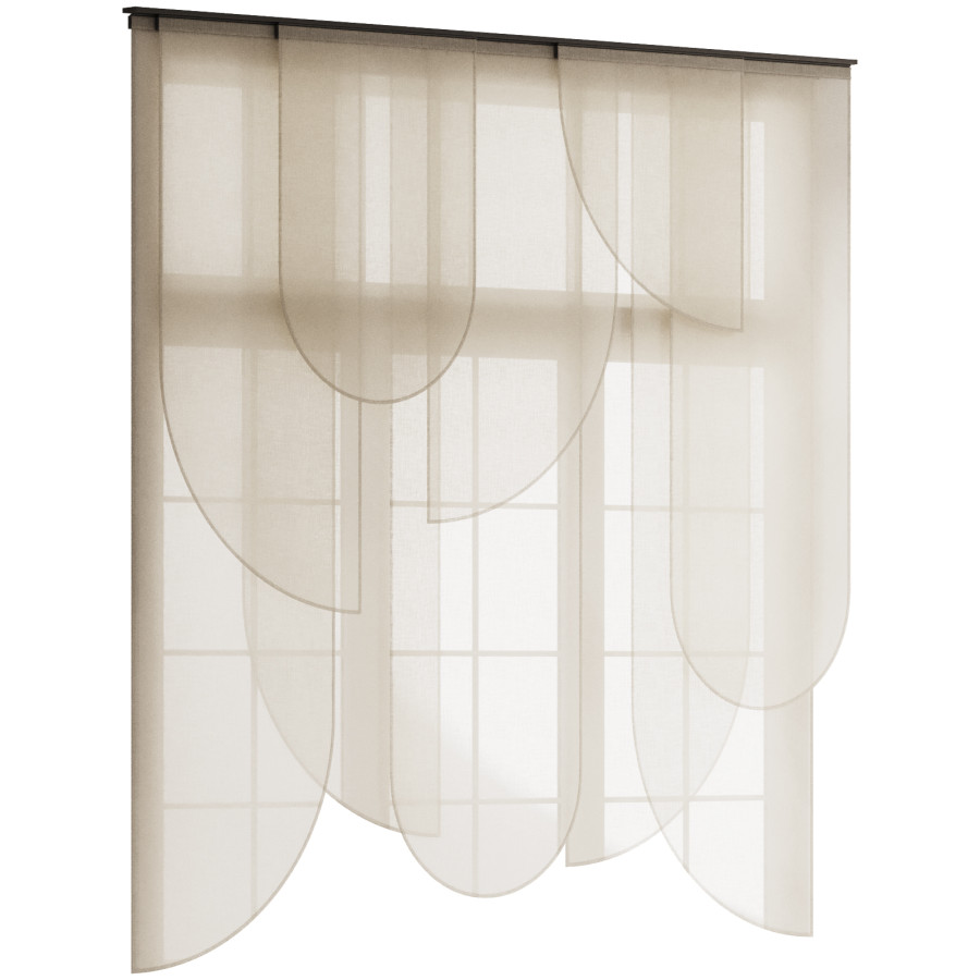 Layered Panel Curtain Rounded 3D Model for VRay, Corona | CGMood