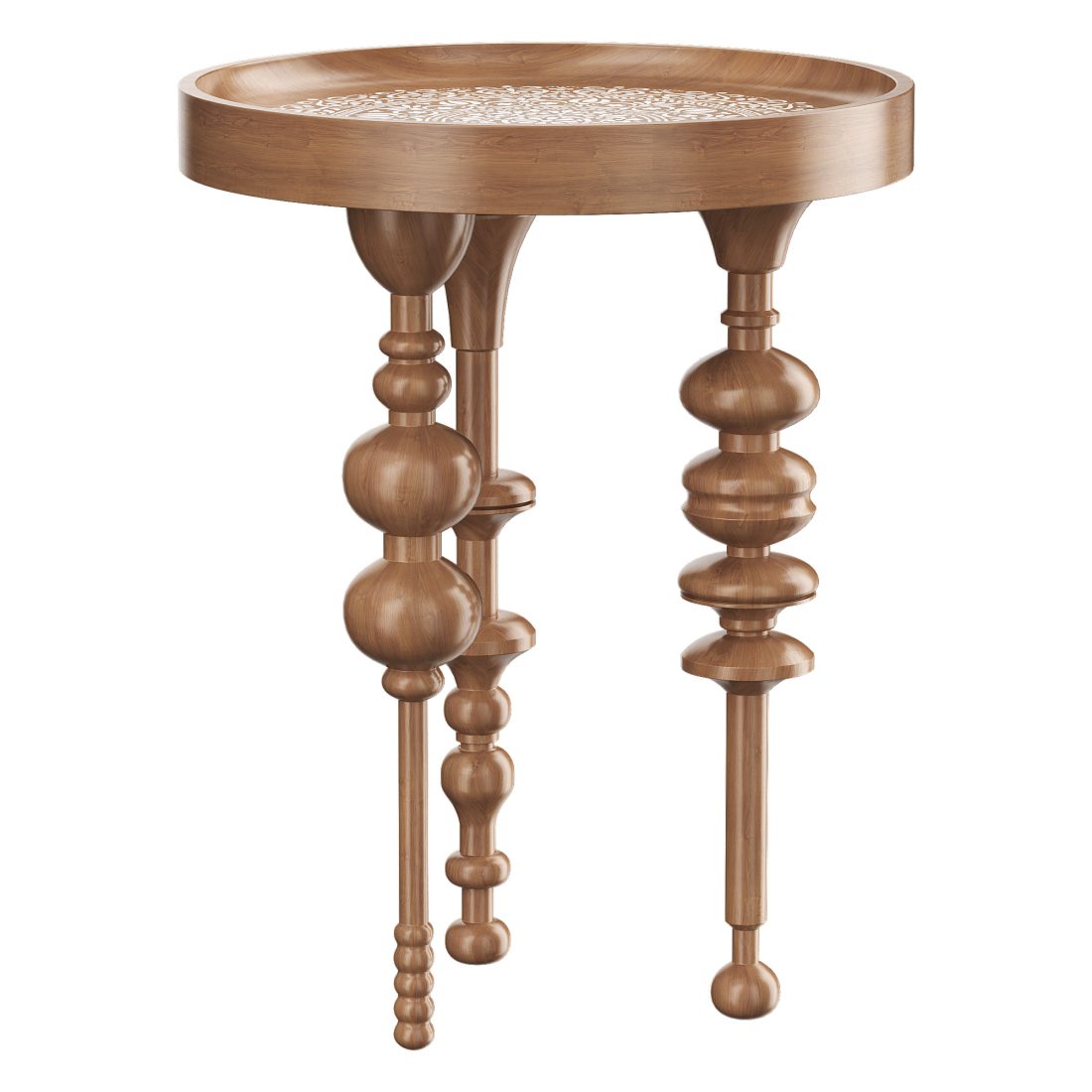 Oak Wood Side Table - 3D Model for VRay, Corona