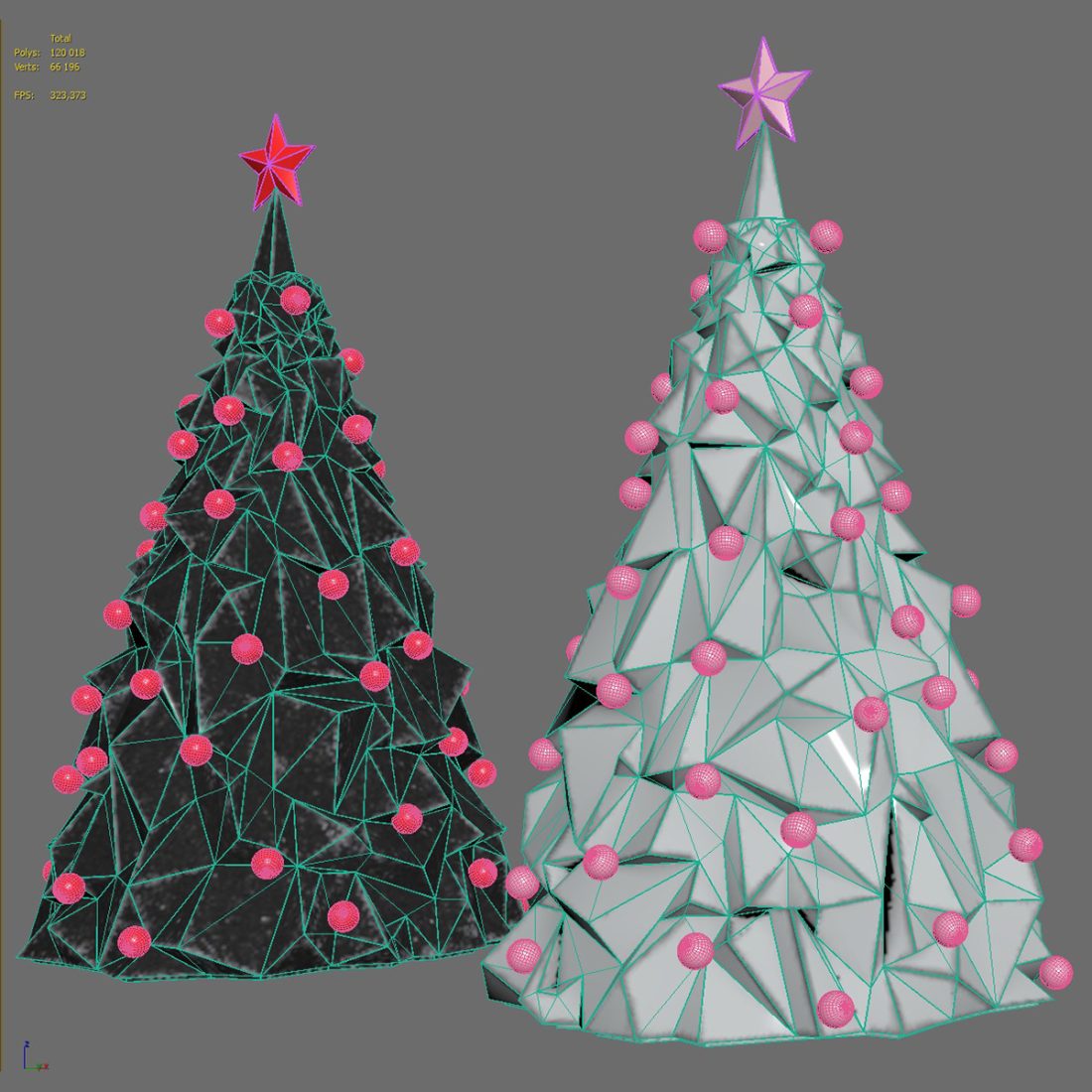 Modern Christmas Tree - 3D Model for VRay