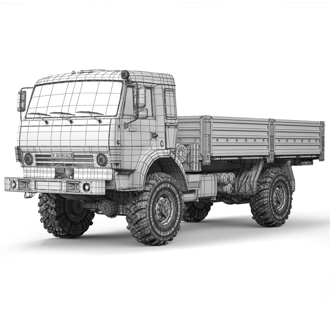 Kamaz 4350 Mustang 2003 - 3D Model for VRay