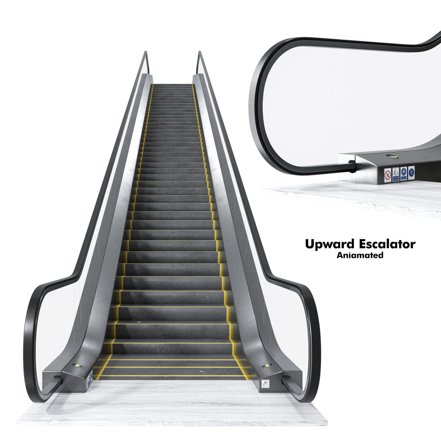Upward Escalator Animated - 3D Model for VRay, Corona