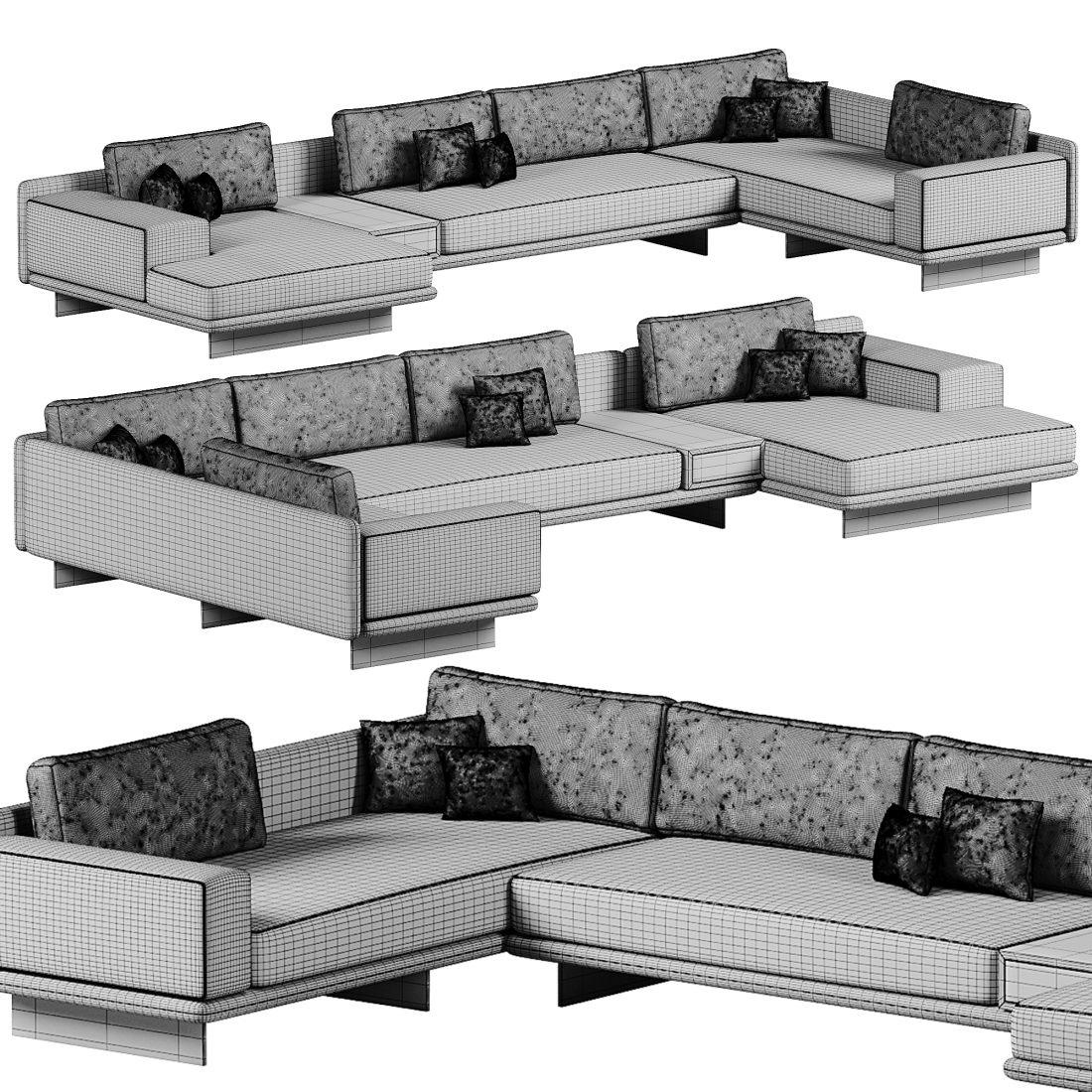 Dresden Modular Sectional - 3D Model for Corona