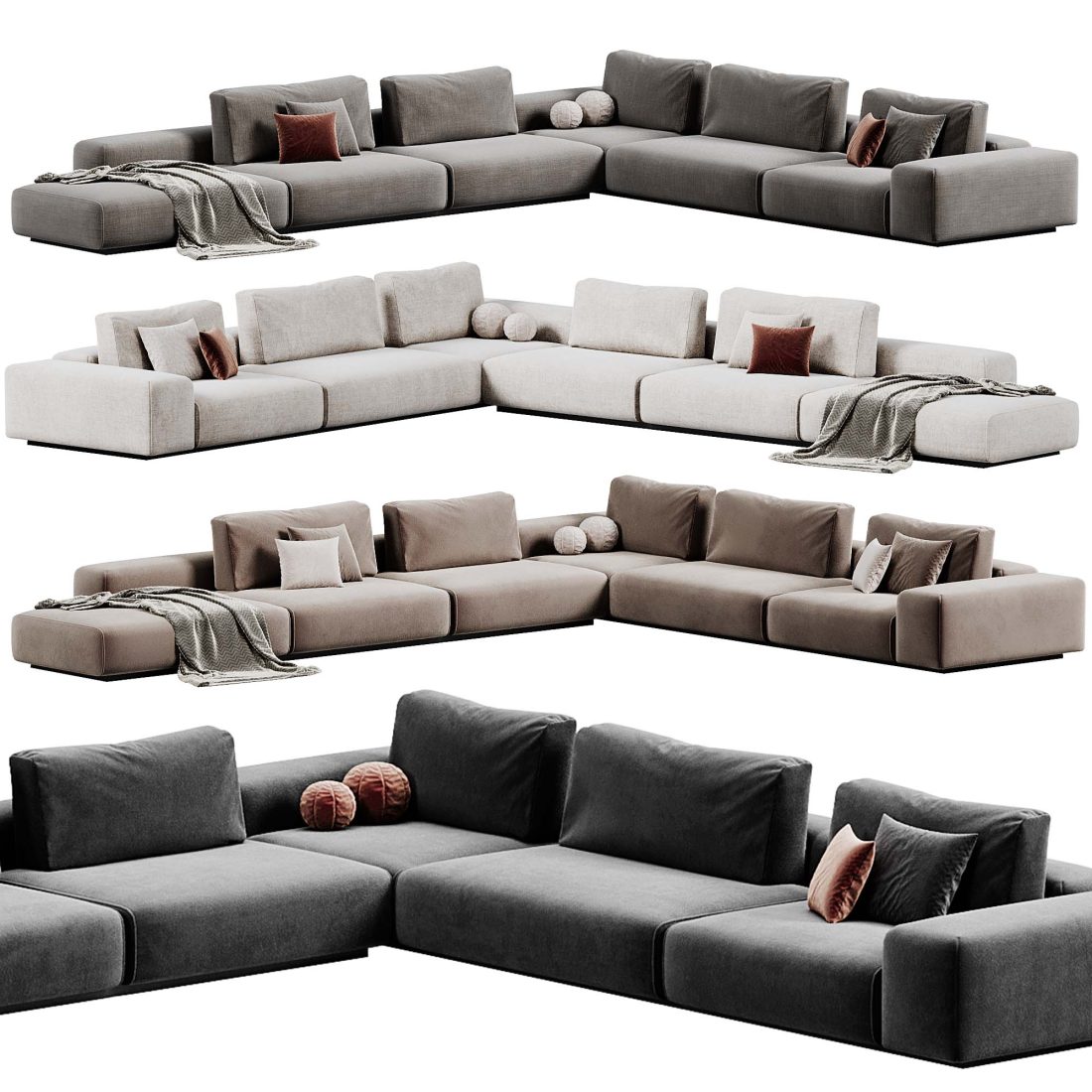 Monsieur Modular Sofa By Baxter 3D Model for Corona | CGMood