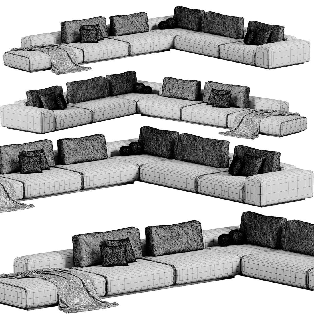 Monsieur Modular Sofa By Baxter 3D Model for Corona | CGMood
