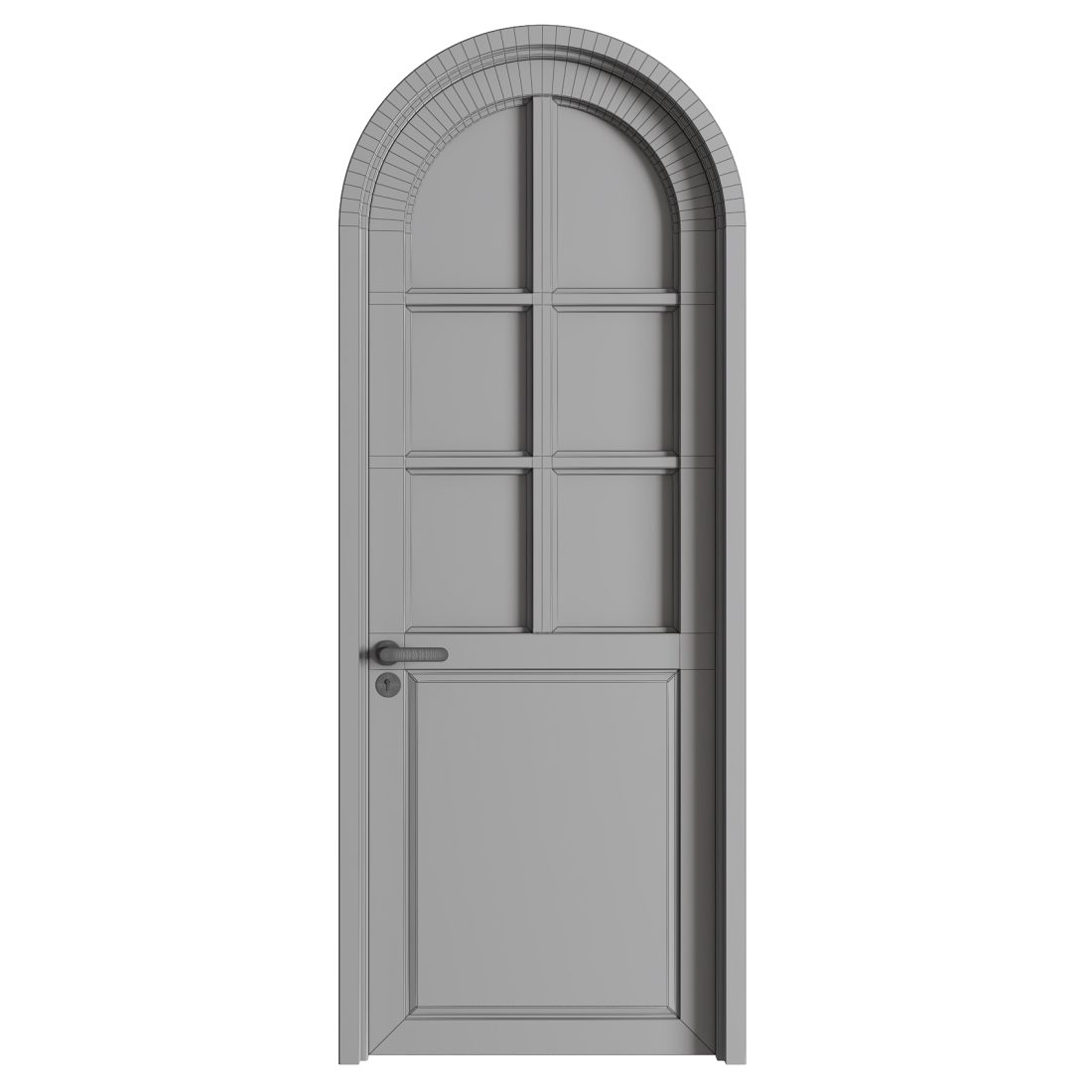 Arched Wooden Door 06 - 3D Model for VRay, Corona