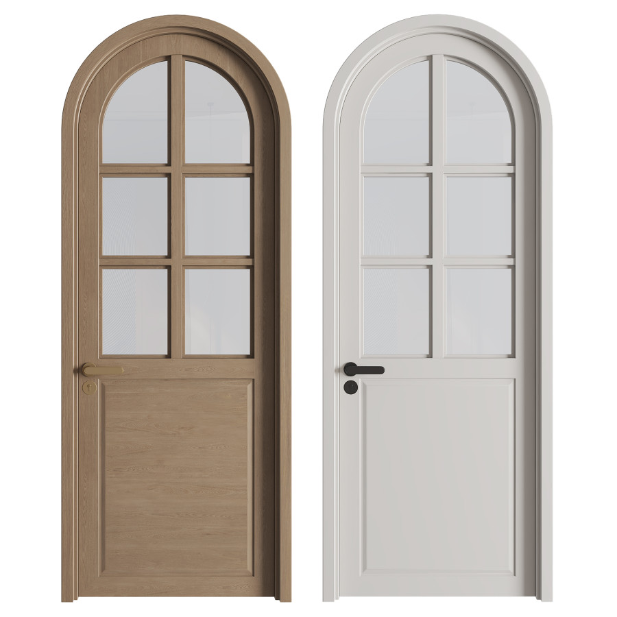 Arched Wooden Door 06 - 3D Model for VRay, Corona