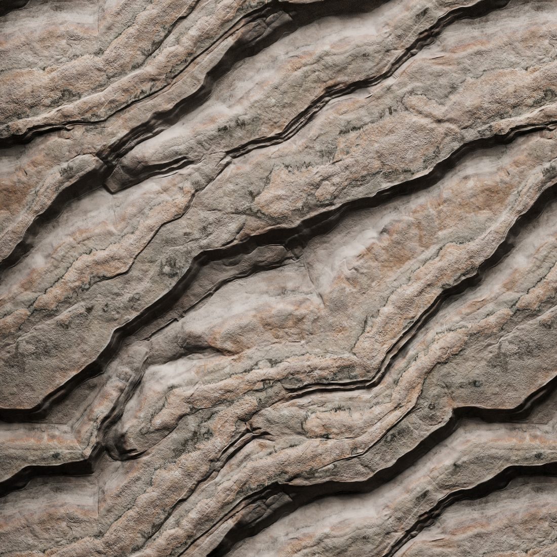 H106 Rock Cliff | PBR | 4K | Seamless | +SBSAR - 3D Model for VRay, Corona