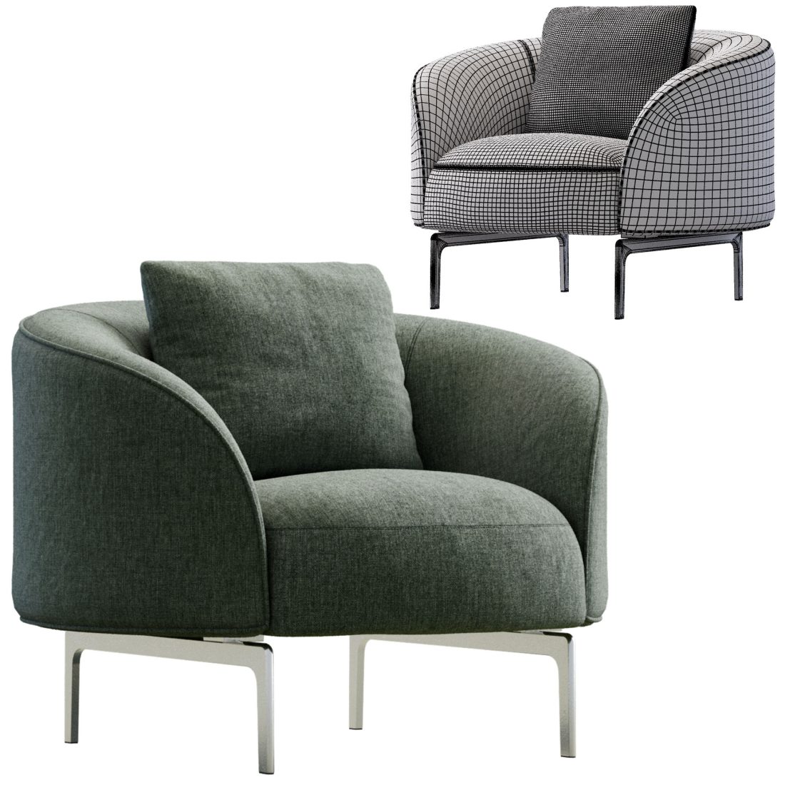 Arcular Armchair By Davis 3D Model for Corona, VRay | CGMood