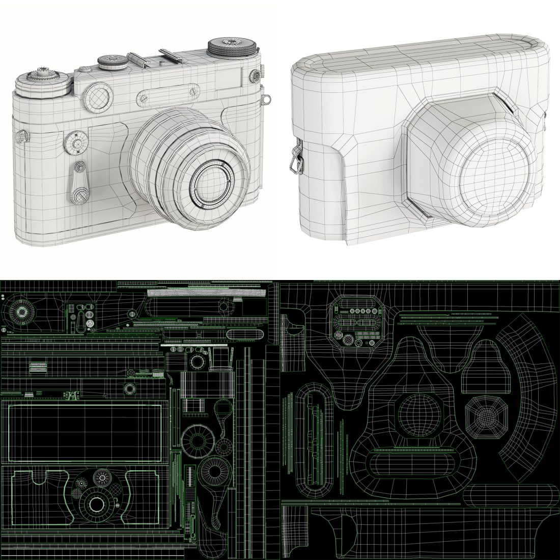Zorki-6 Camera In A Case - 3D Model for VRay, Corona