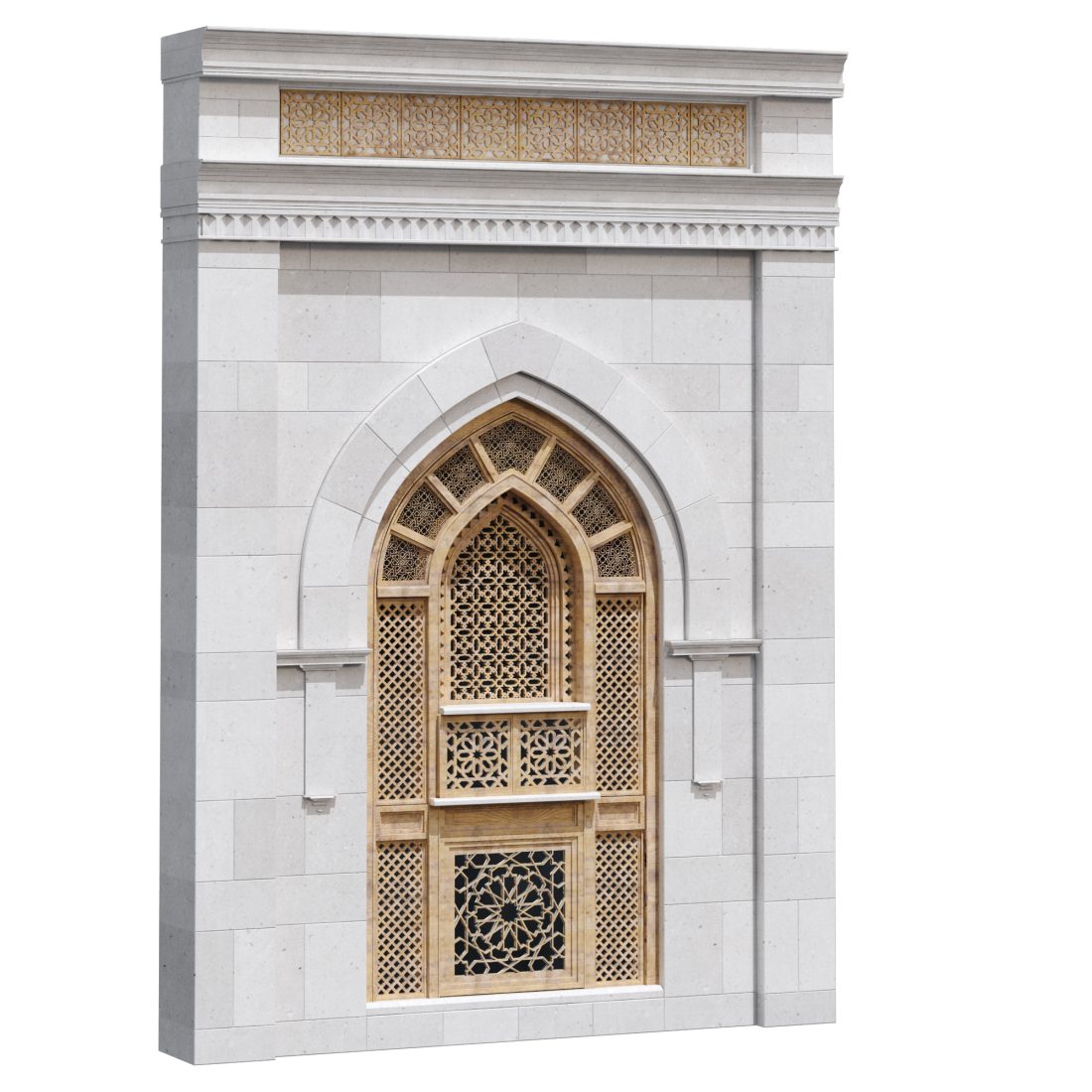 Arabic Islamic Window Set 380 - 3D Model for FStorm, VRay