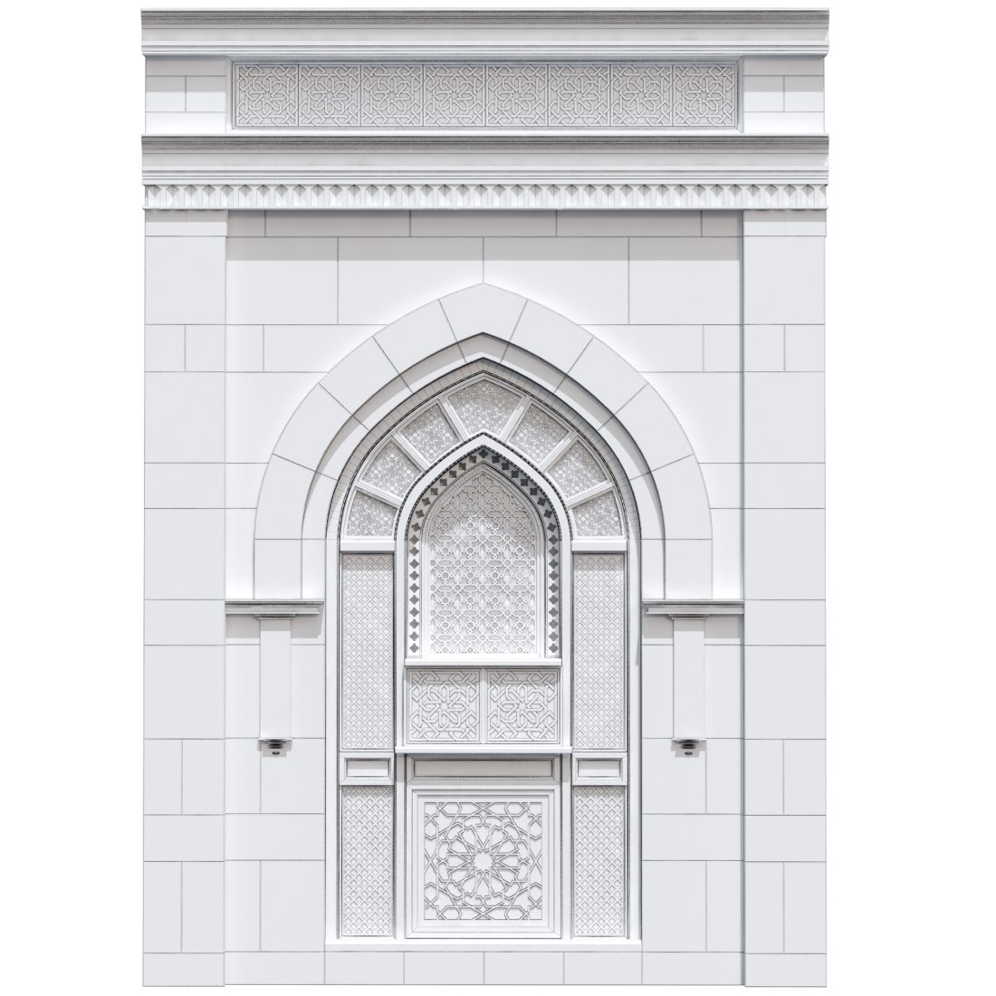Arabic Islamic Window Set 380 - 3D Model for FStorm, VRay