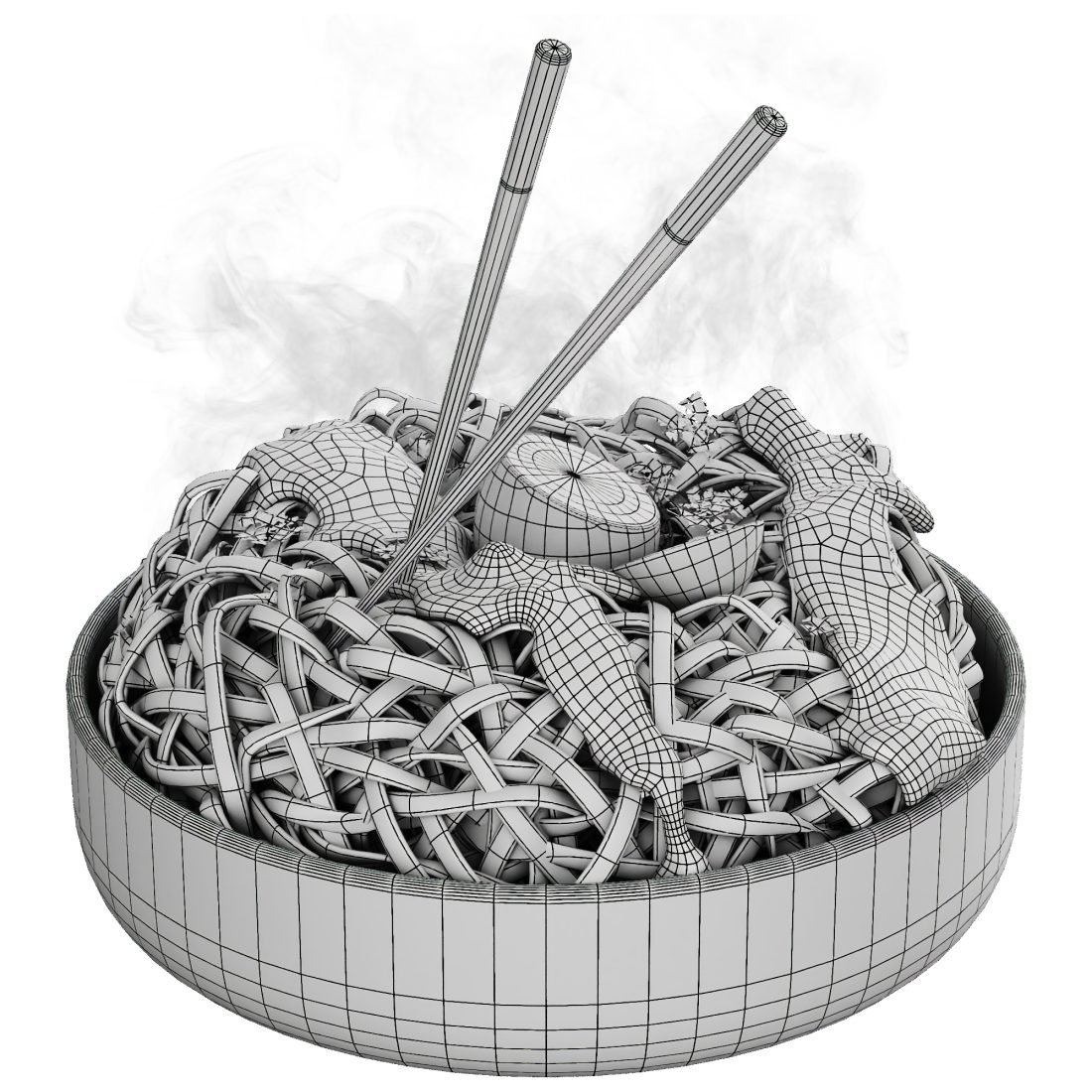 Pasta With Eggs 3D Model for VRay, Corona | CGMood