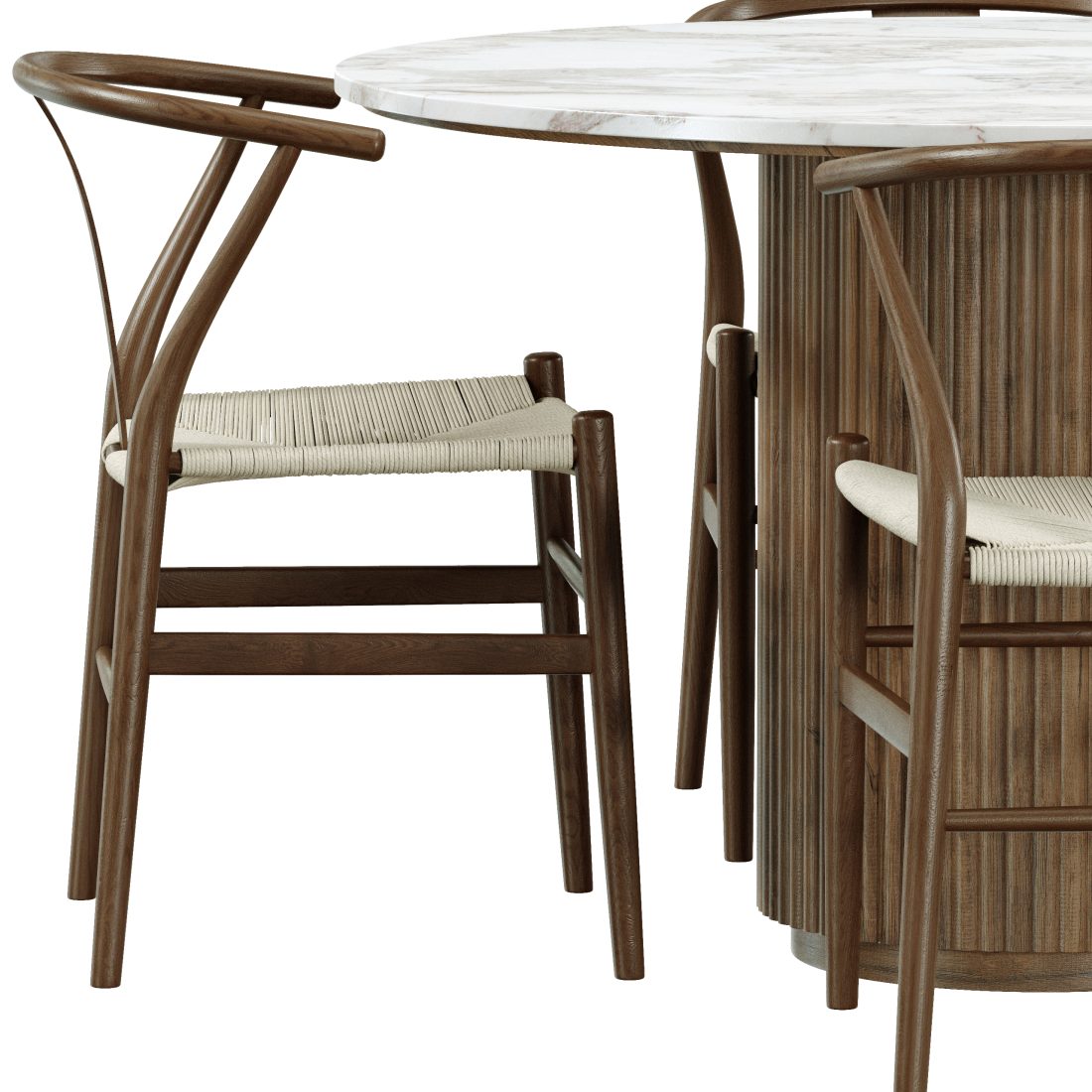 Giselda Table Uish Chair - 3D Model for VRay, Corona