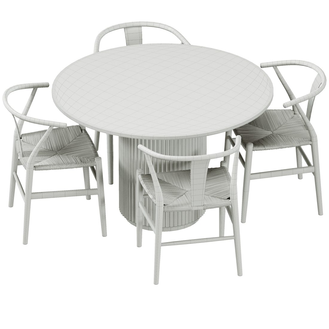 Giselda Table Uish Chair - 3D Model for VRay, Corona