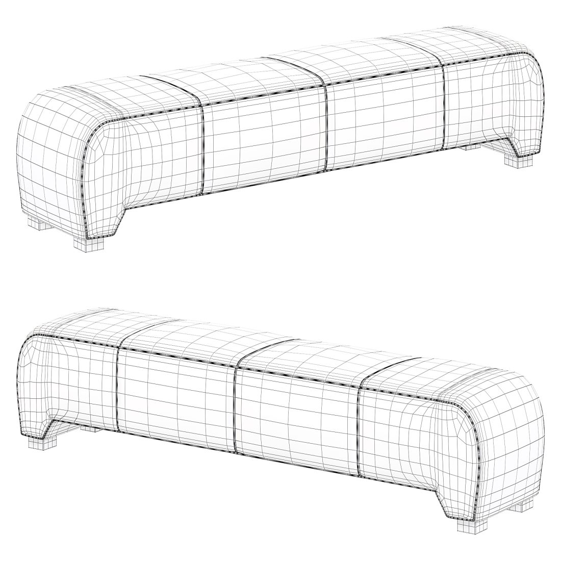 Bench Pouf Absolute By Giorgiocollection - 3D Model for Corona