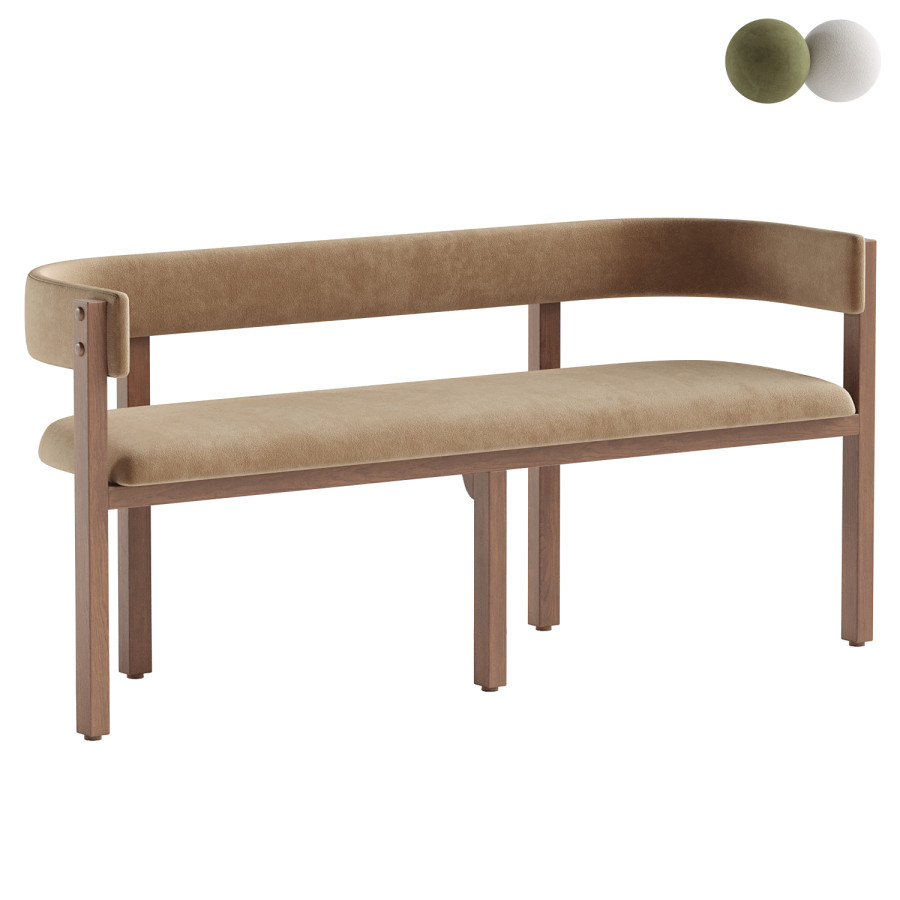 Raleigh Dining Bench - 3D Model for Corona