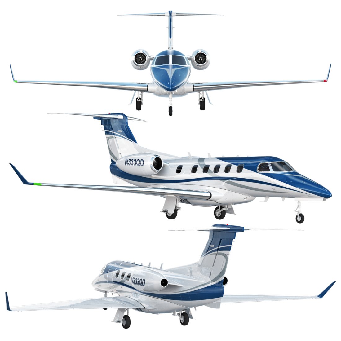 Embraer Phenom 300 Aircraft - 3D Model for VRay, Corona