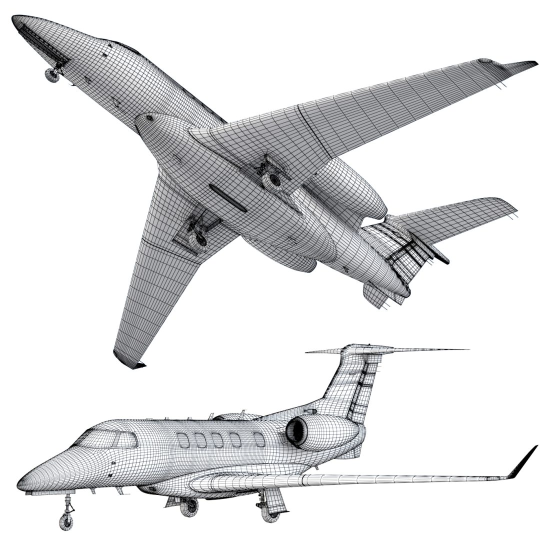 Embraer Phenom 300 Aircraft - 3D Model for VRay, Corona