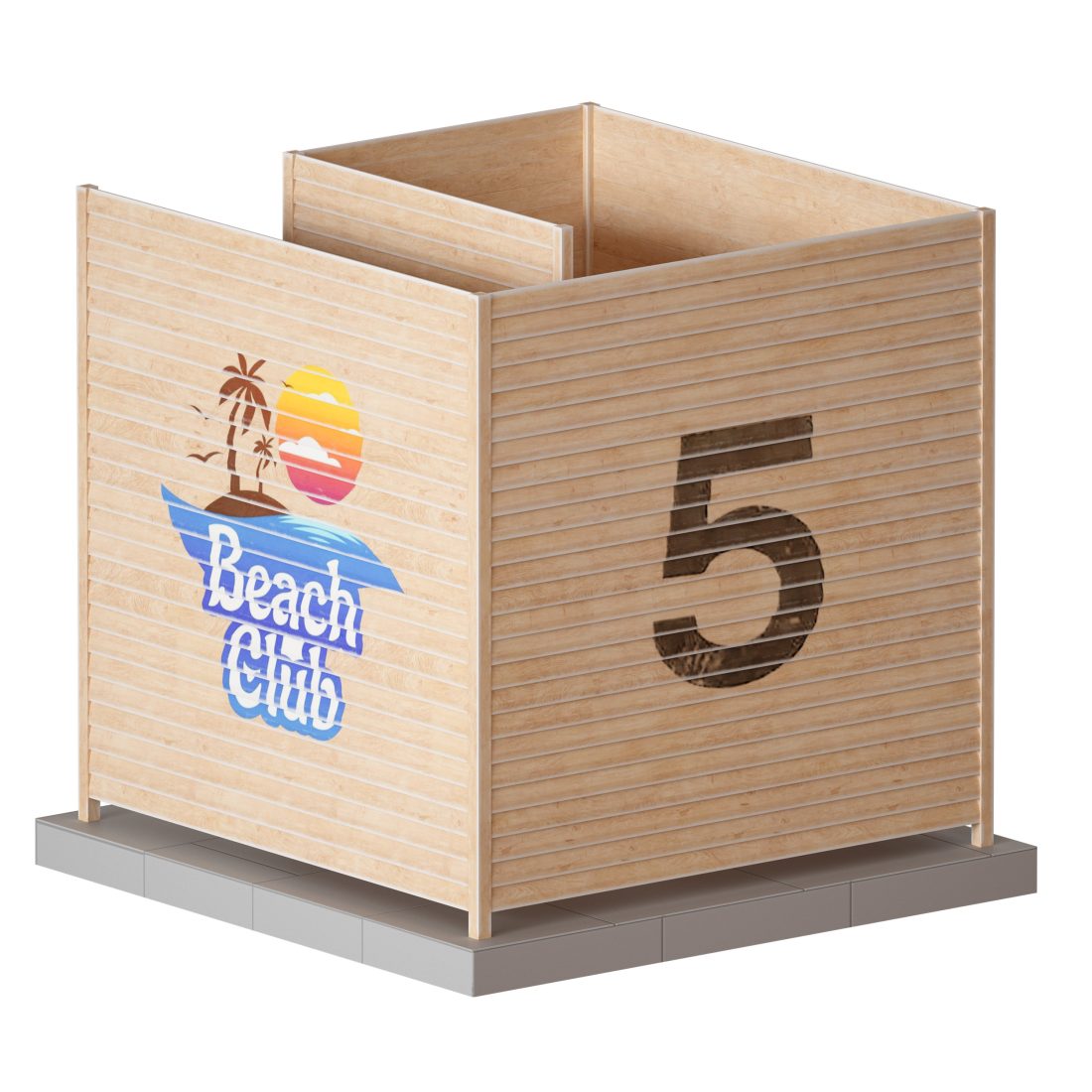 Wooden Beach Changing Cabin - 3D Model for FStorm, VRay, Corona