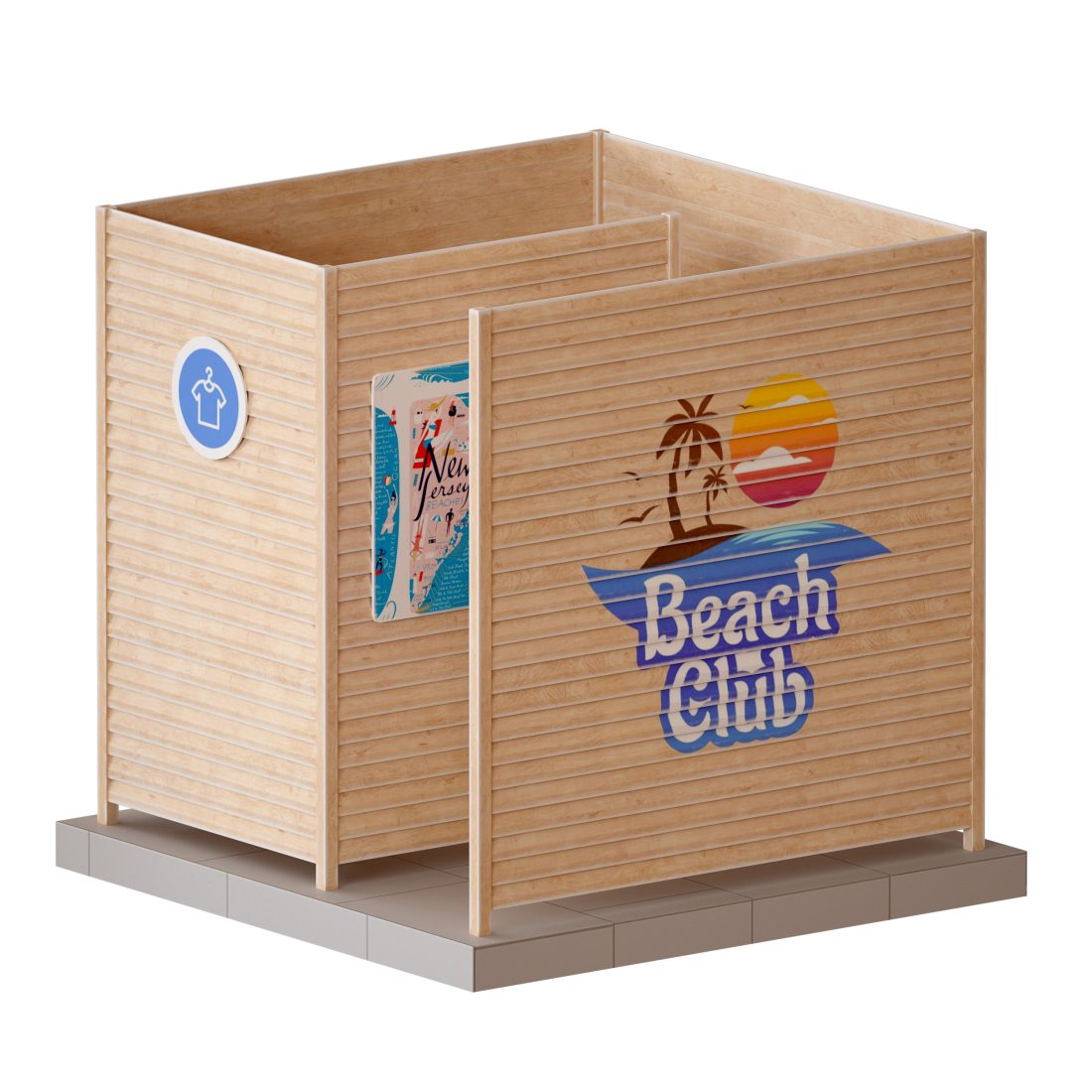 Wooden Beach Changing Cabin - 3D Model for FStorm, VRay, Corona