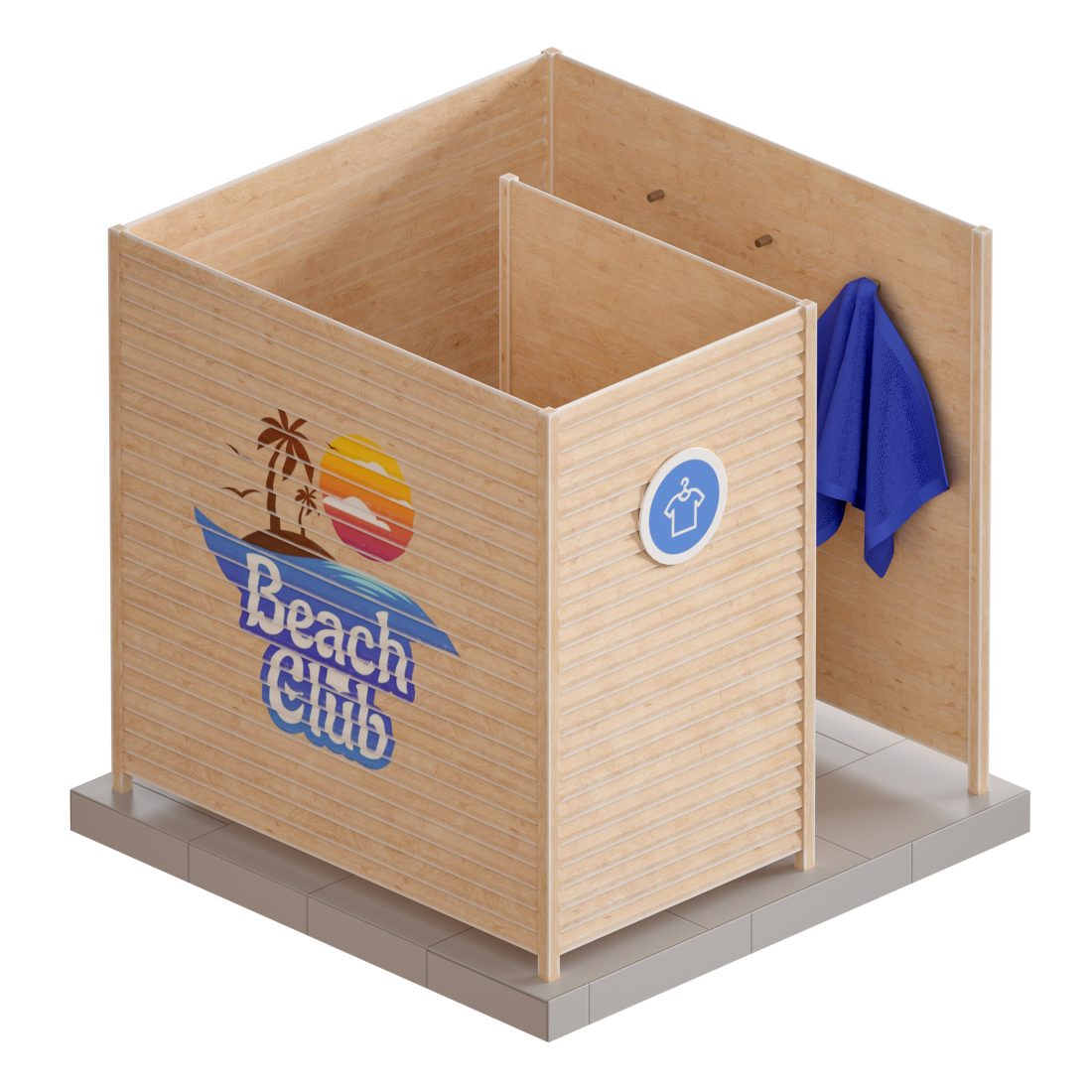 Wooden Beach Changing Cabin 3D Model for FStorm, VRay, Corona | CGMood