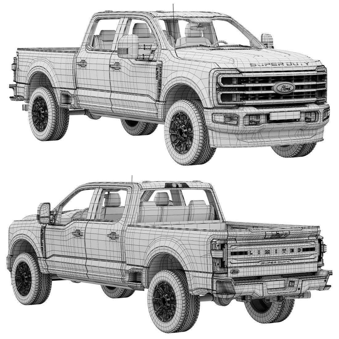 Ford F-350 Super Duty Limited Edition 2024 3D Model for Corona | CGMood