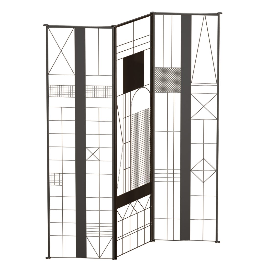 Metal Screen With Geometric Pattern - 3D Model for FStorm, VRay, Corona
