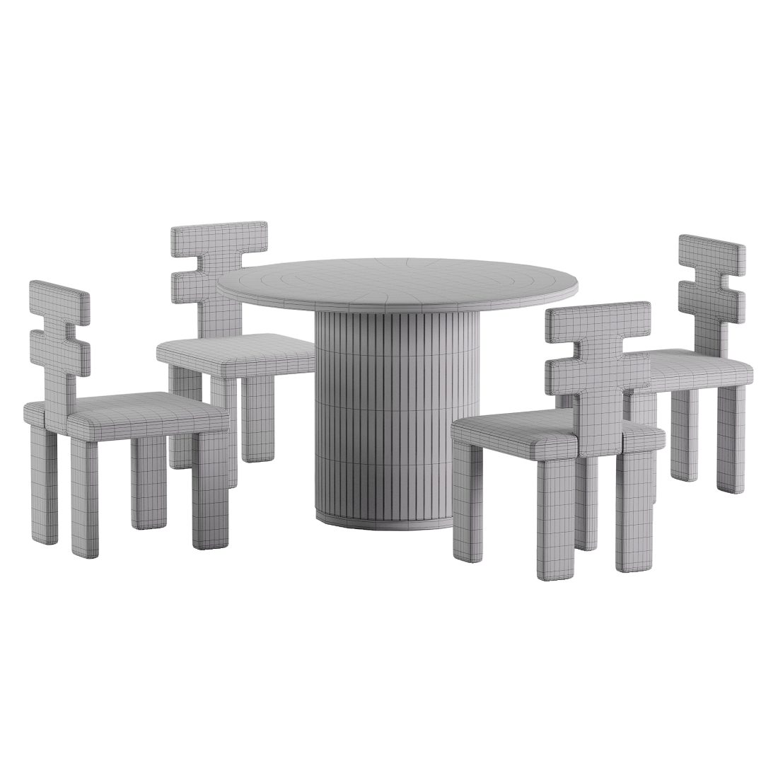 H Dining Chair Chelsea Table 3D Model for VRay, Corona | CGMood