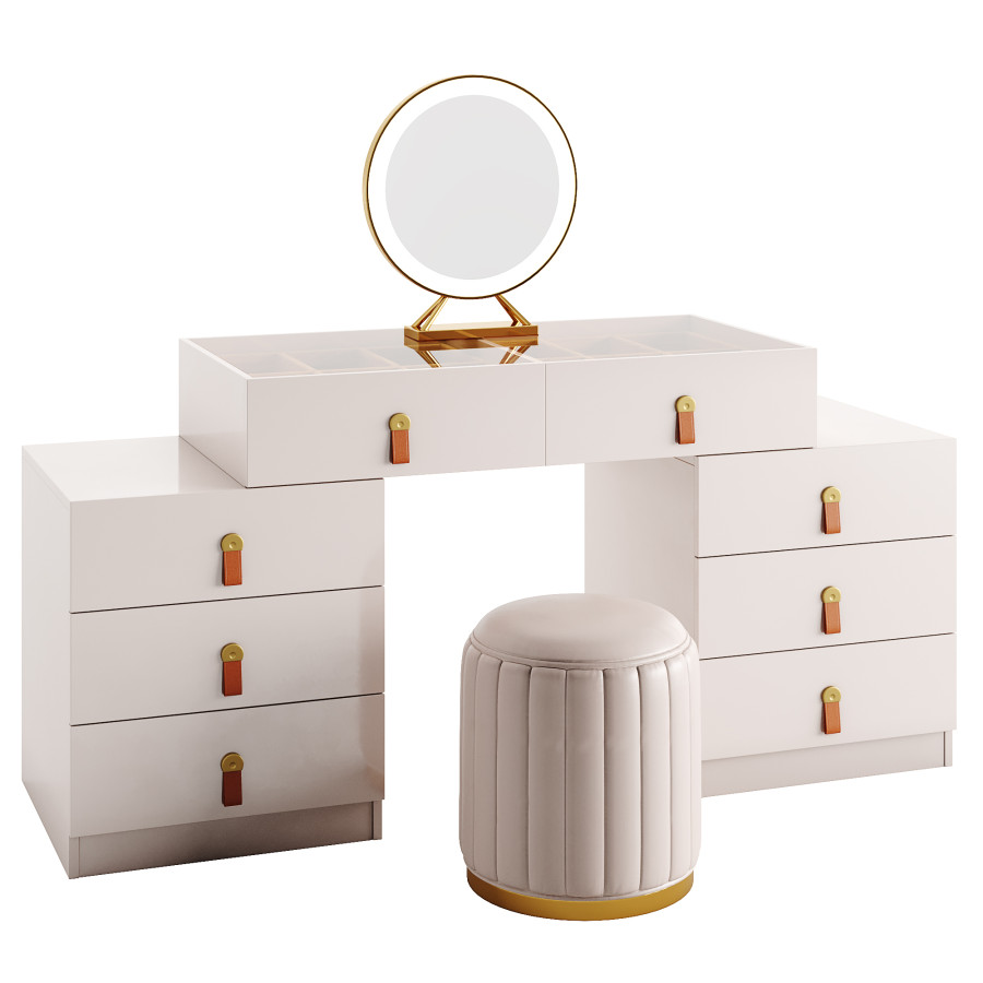 Chanor Modern Champagne Retractable Makeup Vanity - 3D Model for VRay ...
