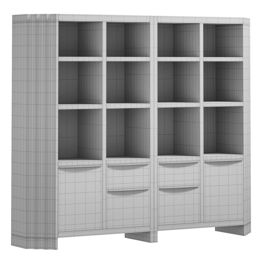 Two Piece Bookcase Shkaf By Giorgiocollection - 3D Model for Corona