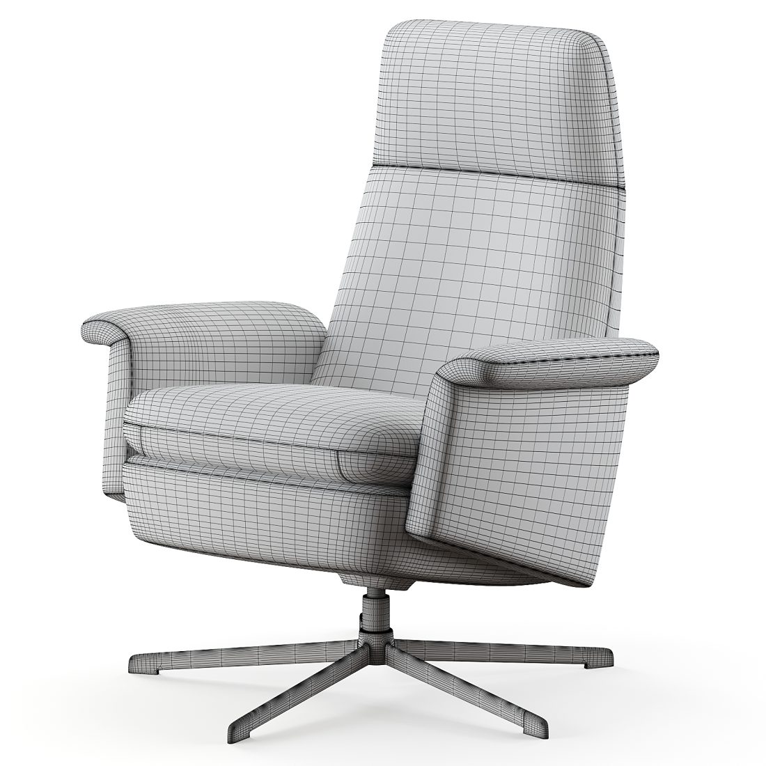 Crescent Leather Swivel Recliner 3D Model for Corona | CGMood