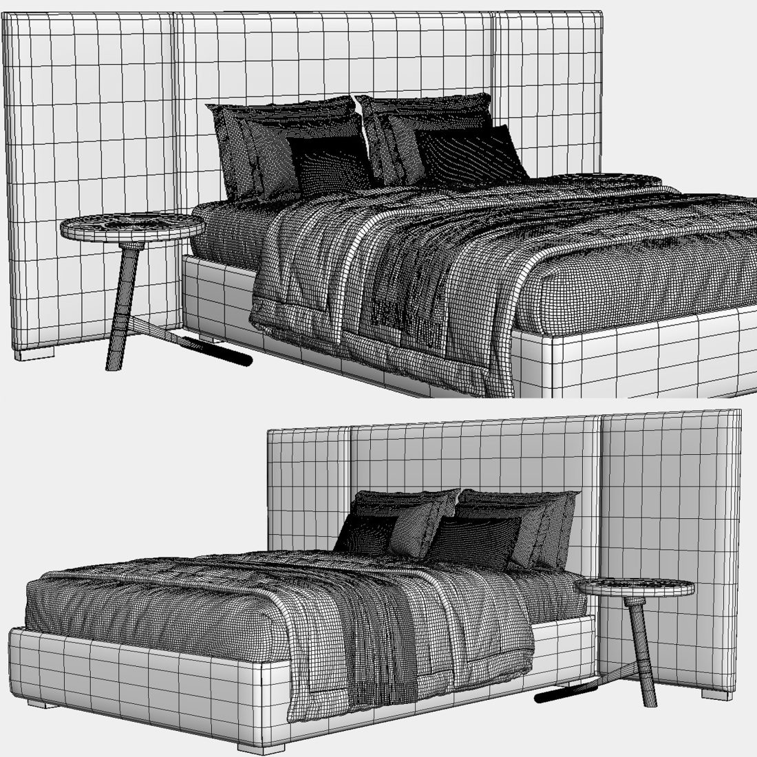 Extended Momo Bed 3D Model for VRay, Corona | CGMood