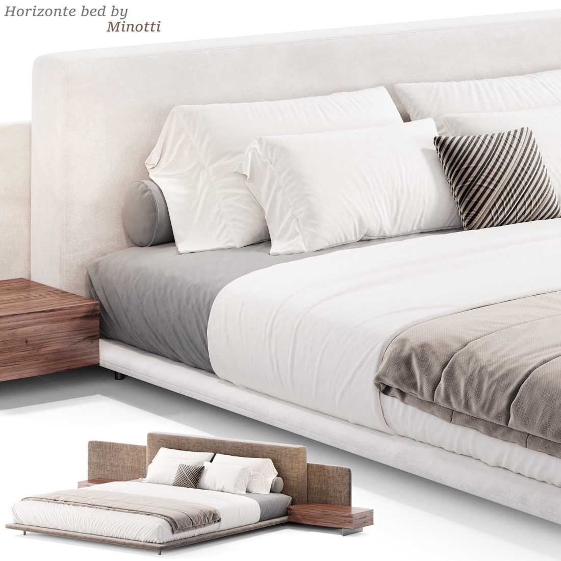 Minotti Horizonte Bed By Minotti - 3D Model for Corona