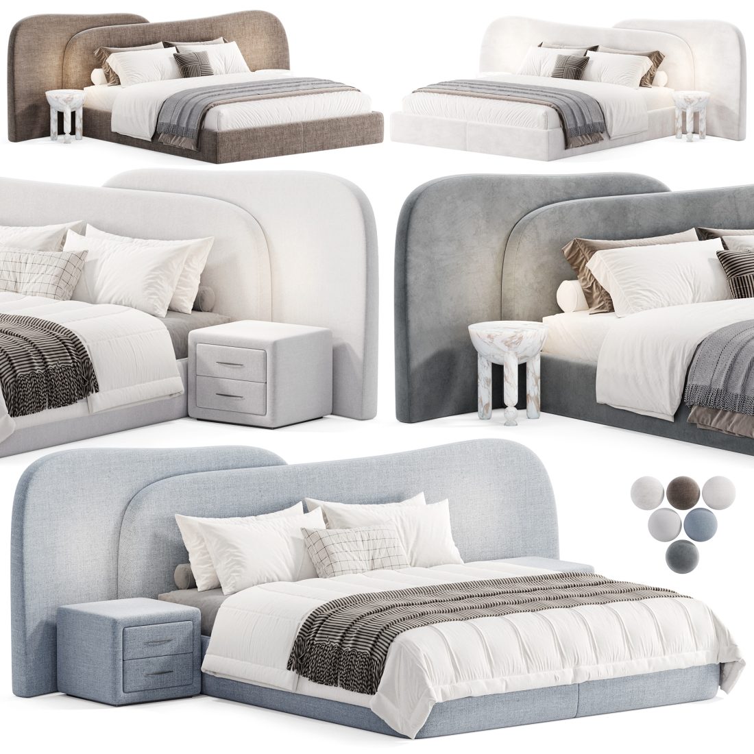 Gaspra Modern Bed 3D Model for Corona | CGMood