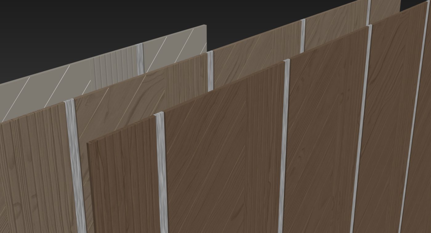 Decorative V11 Wall Panels - 3D Model for VRay