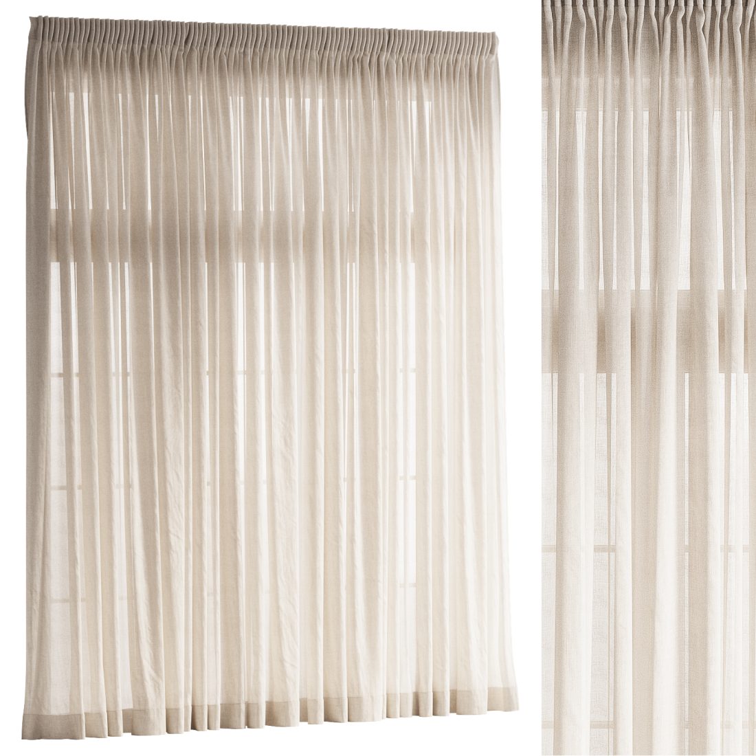 Linen Translucent Curtain 3D Model for VRay, Corona | CGMood