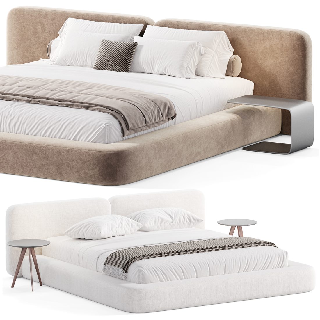 Simple Bed By Woodfans - 3D Model for Corona