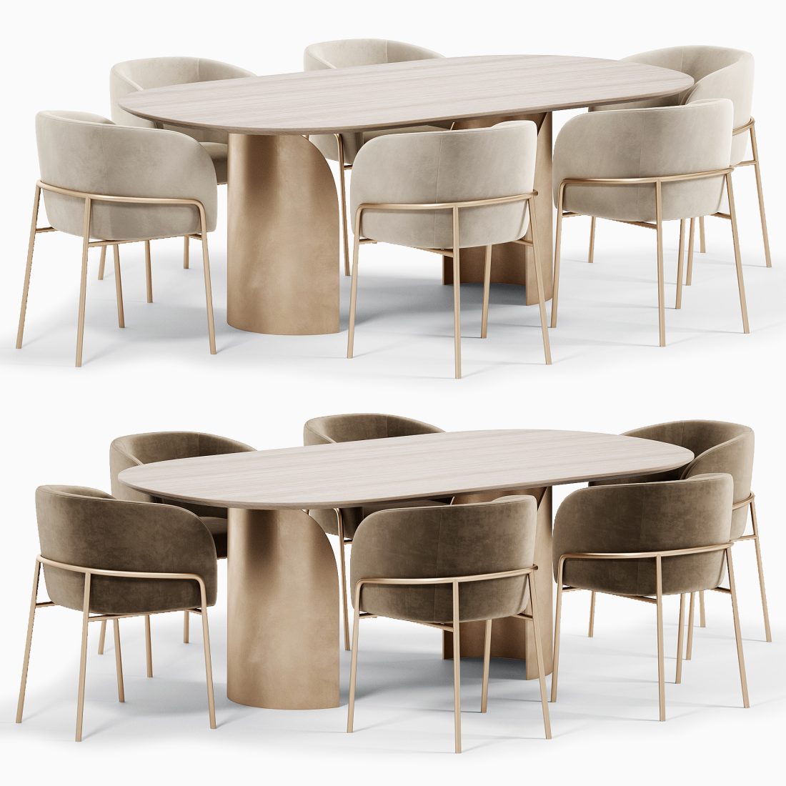 Laika Chair, Vida Table - 3D Model for Corona
