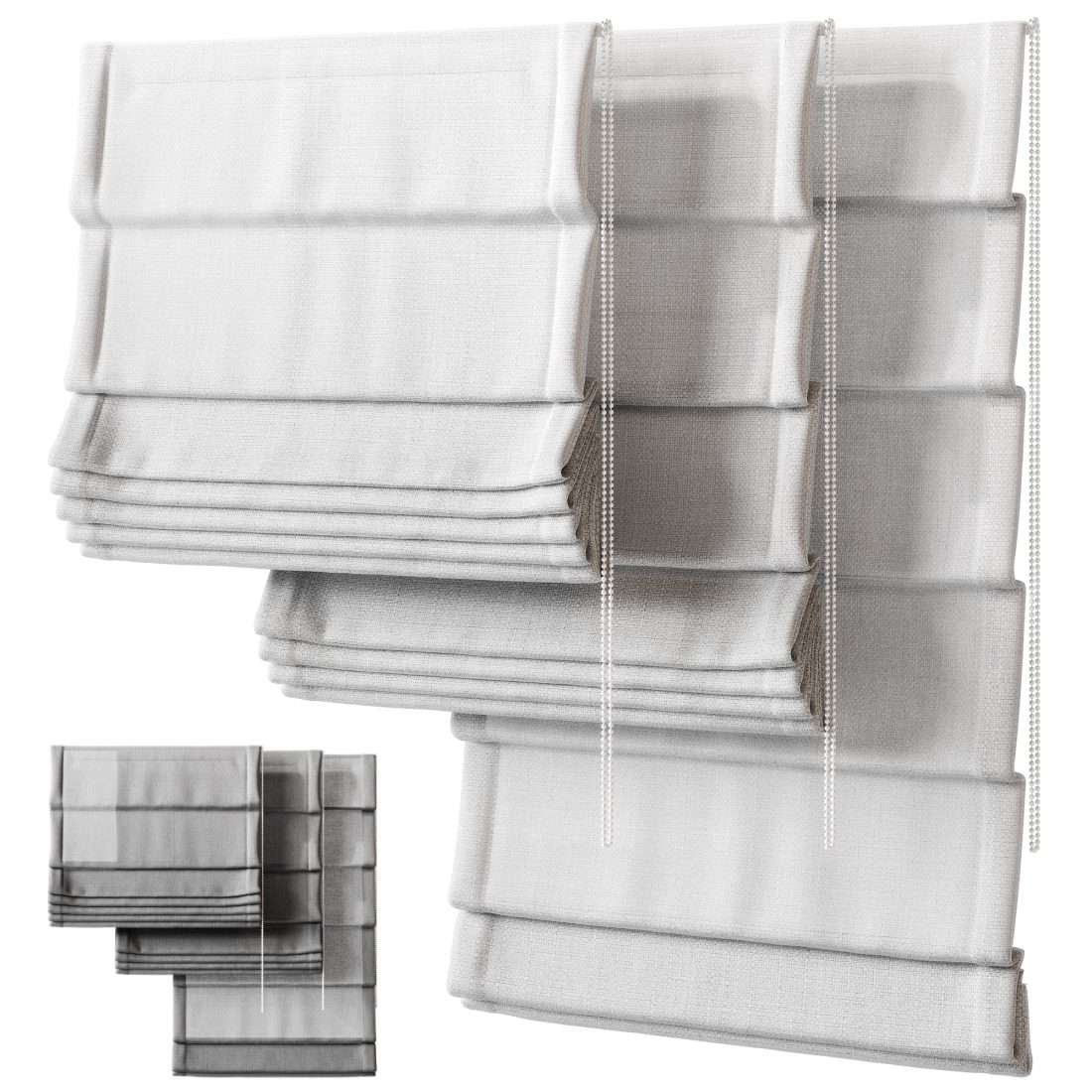 Roman Curtains - 3D Model for VRay, Corona