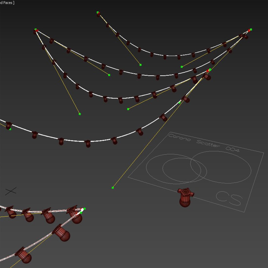 Editable Garland Retro 02 3D Model for VRay, Corona | CGMood