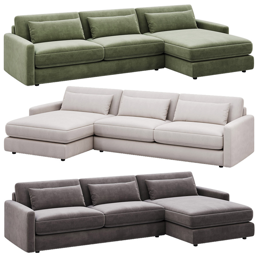 Kipton Two-piece Chaise Sectional By Arhaus - 3D Model for Corona