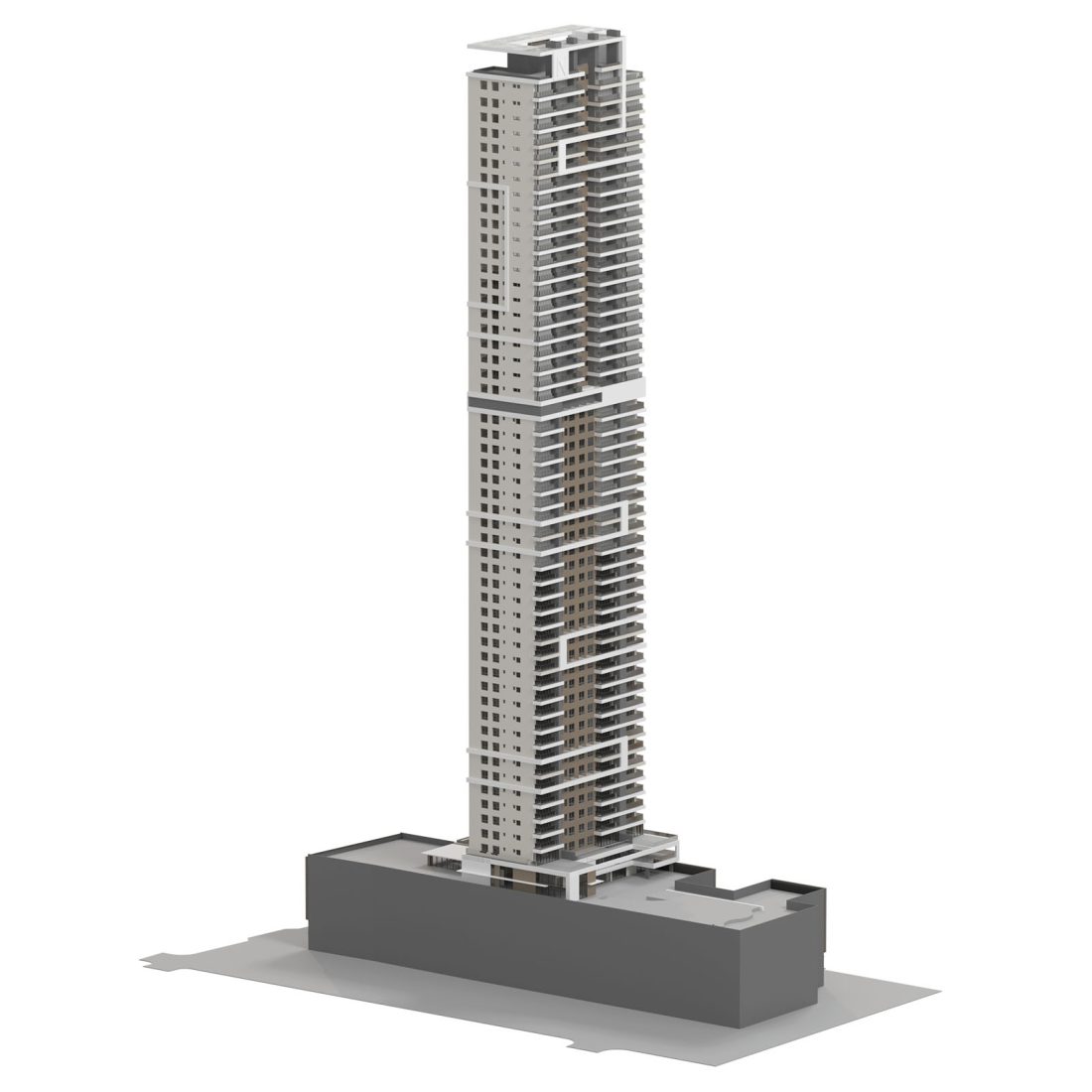 Generic High Rise Building For Exterior Scene - 3D Model for VRay, Corona
