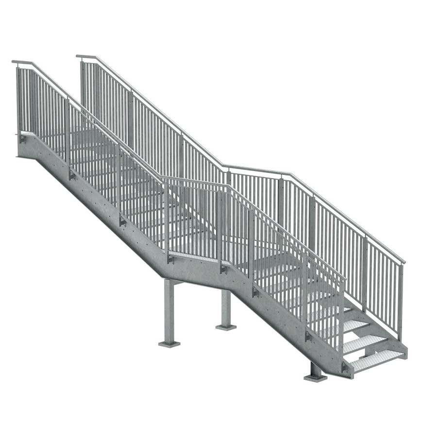 Industrial Urban Metal Stairs With Two Sections Se 3D Model for VRay ...